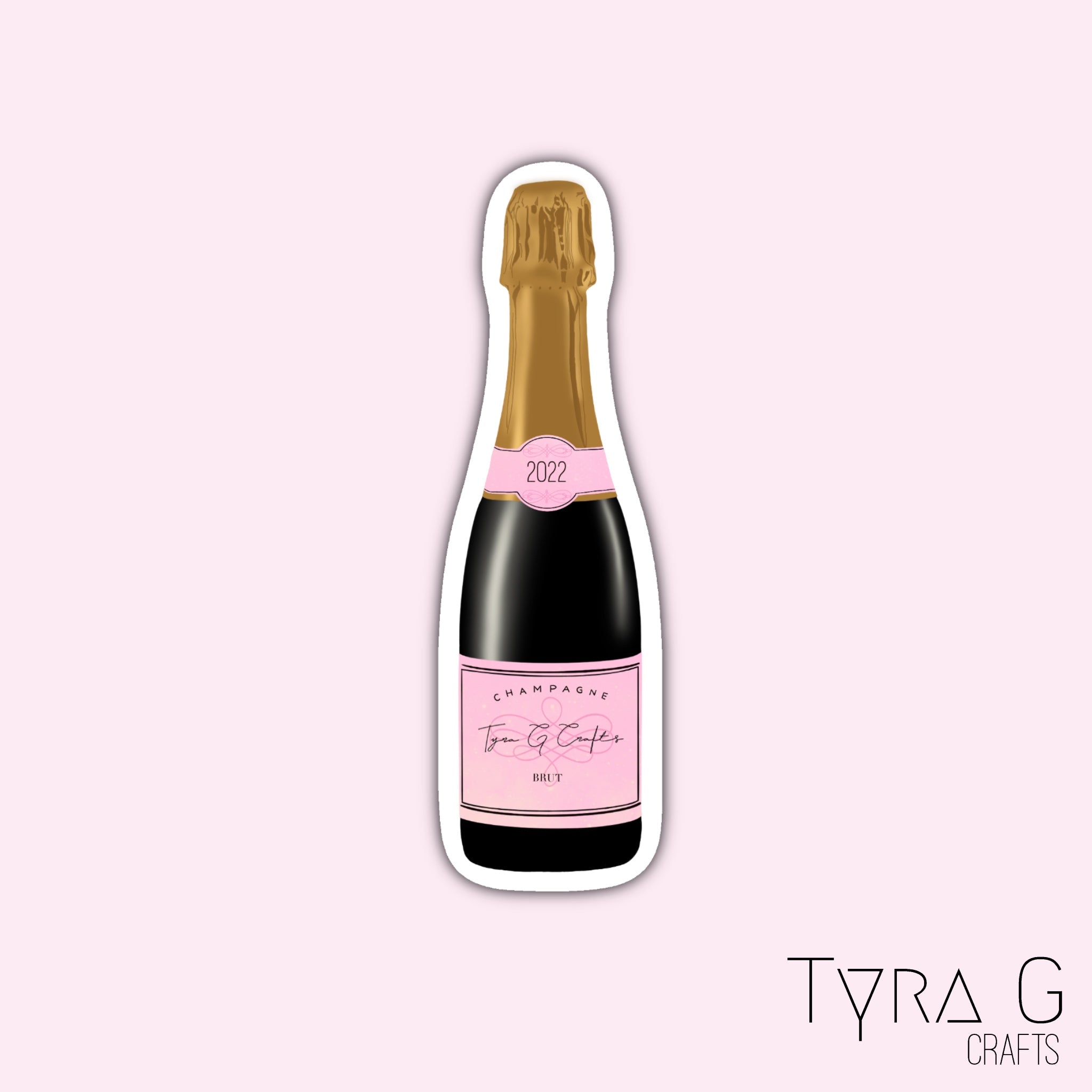 Champagne Sticker – Tyra G Crafts